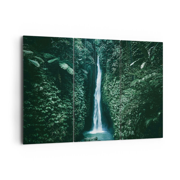 Union Rustic 3-tlg. Leinwandbilder-Set Tropics Waterfall Jungle | Wayfair.de